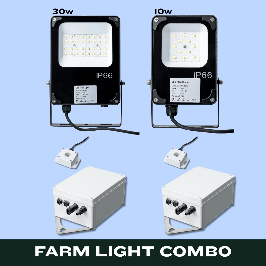 Farm Light Combo 1 X 30w and 1 X 10w - Elvo Solar Lighting | Solar ...